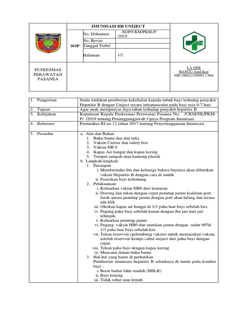Sop HB Uniject | PDF