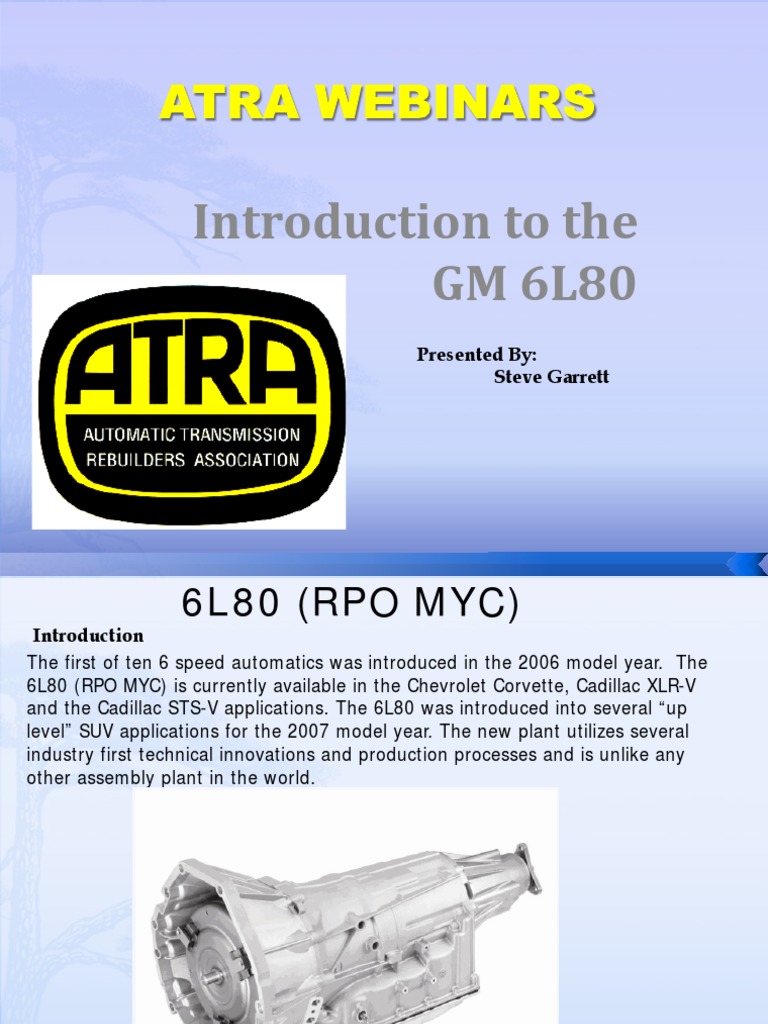 6l80 Introduction | PDF | Automatic Transmission | Transmission (Mechanics)