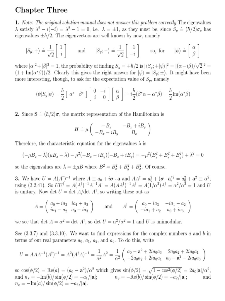 Sakurai 3.1 | PDF | Eigenvalues And Eigenvectors | Matrix Theory