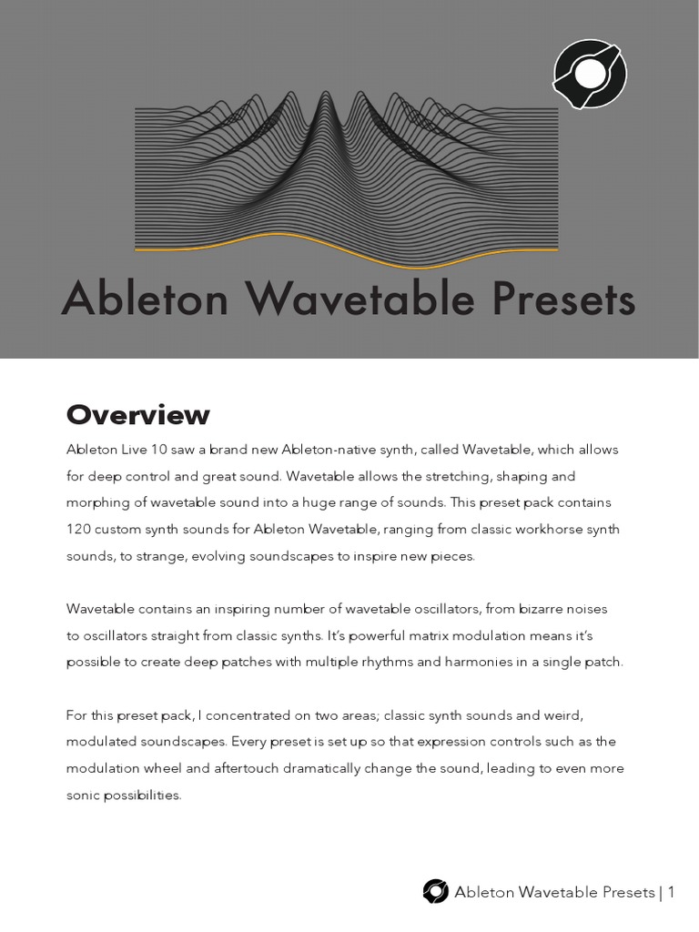Ableton Wavetable Manual | PDF | Synthesizer | Sound