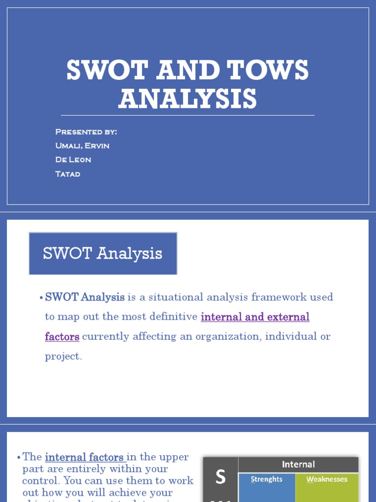 Swot and Tows Analysis | Download Free PDF | Swot Analysis | Business