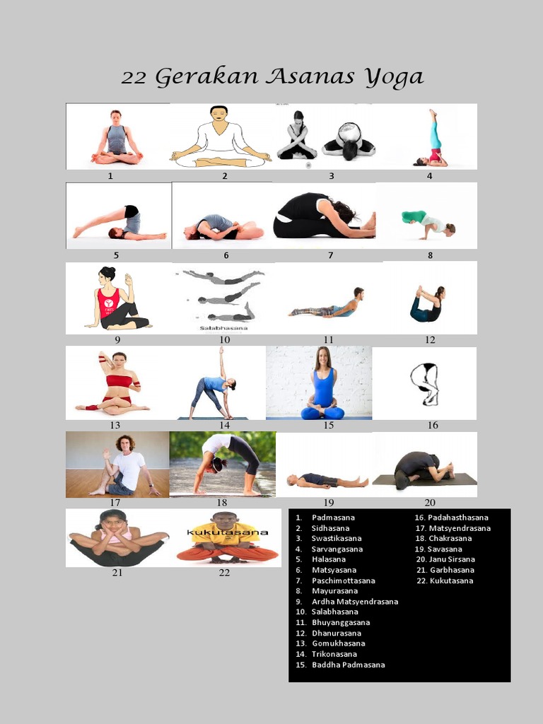 22 Gerakan Asanas Yoga Beserta Gambar | PDF