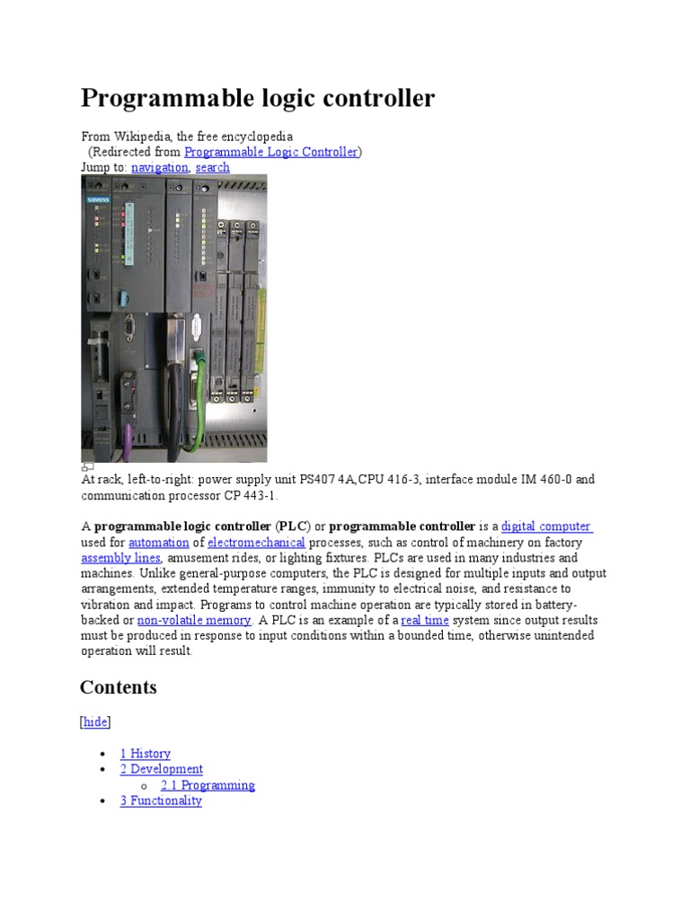 Programmable Logic Controller | PDF | Programmable Logic Controller | Automation