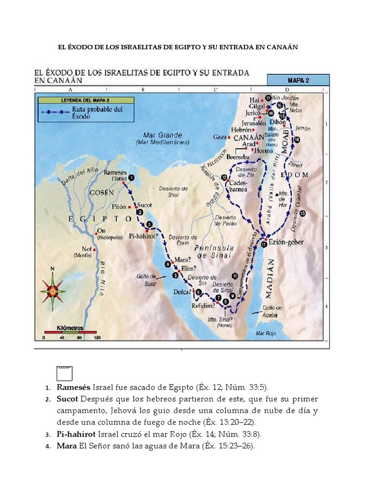 Mapa Del Éxodo de Los Israelitas de Egipto y Su Entrada A Canaan | PDF