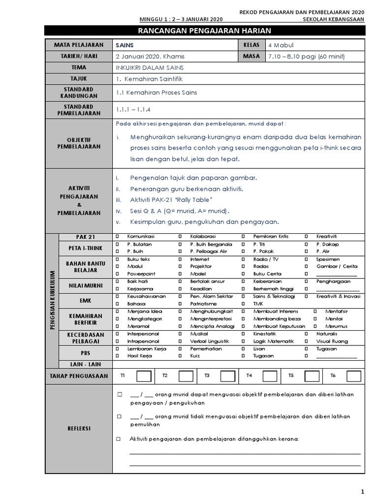 Template RPH 2020 | PDF