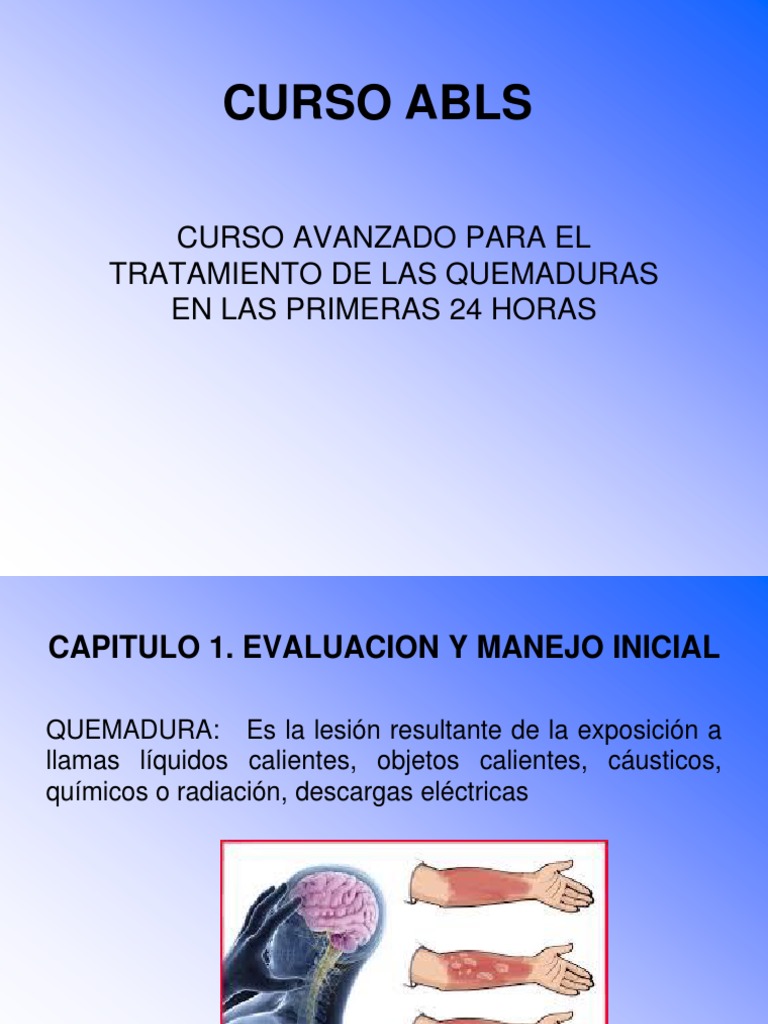 Curso ABLS: Manejo de Quemaduras | PDF | Quemar | Epidermis