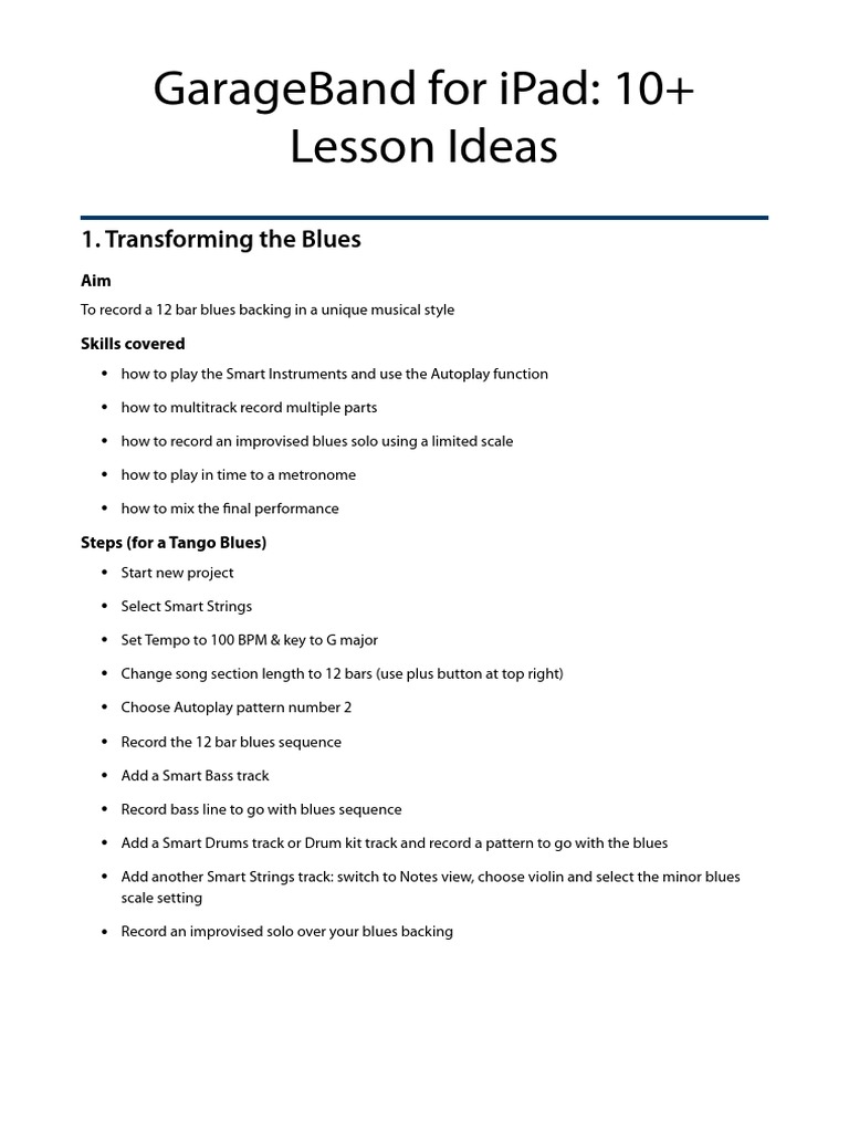 10 Garage Band For Ipad Ideas | PDF | Garage Band | Entertainment