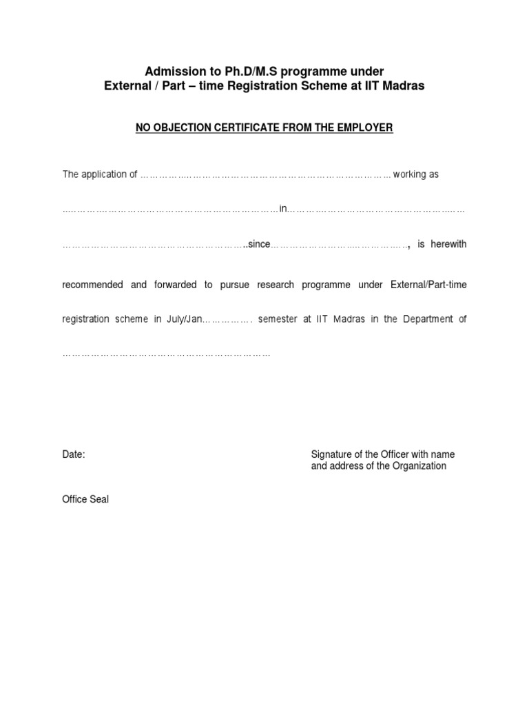 NOC Format PDF | PDF | Career & Growth