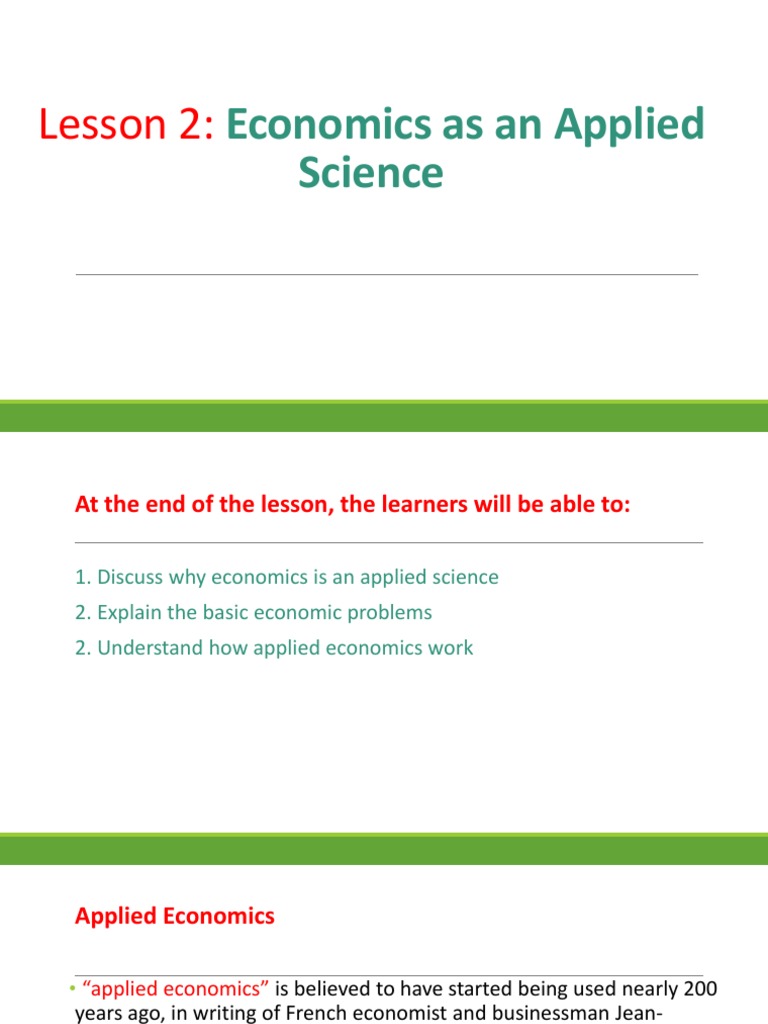 Lesson 2 | PDF | Economics | Theory