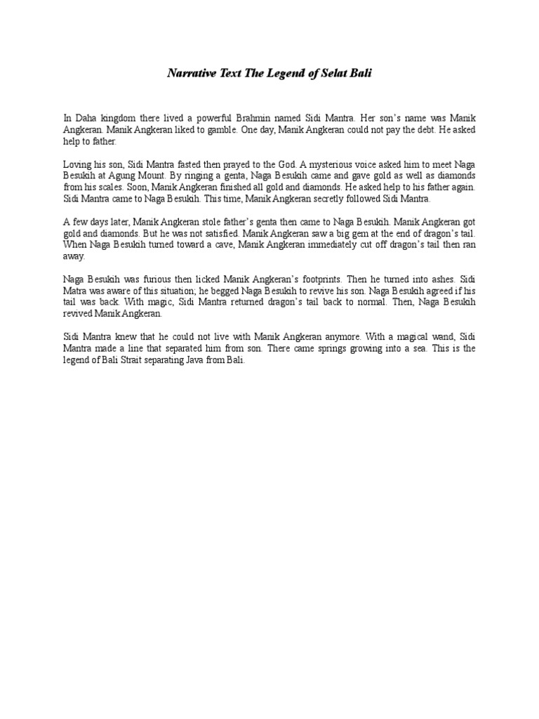 Narrative Teks B. Inggris | PDF