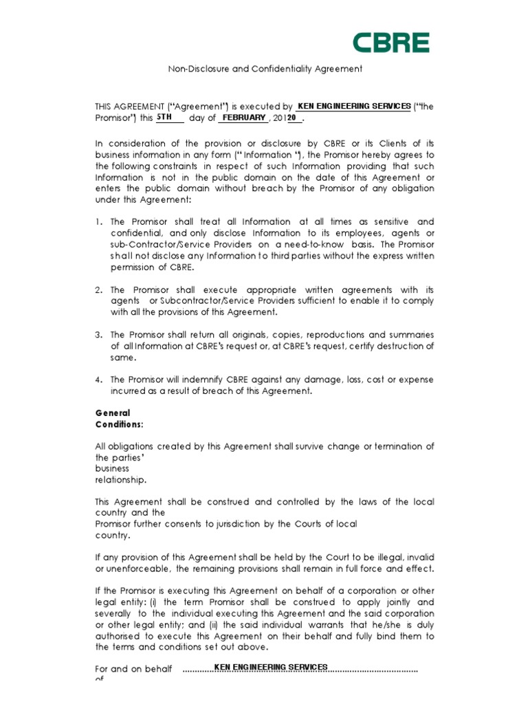 NDA | PDF | Non Disclosure Agreement | Civil Law (Legal System)