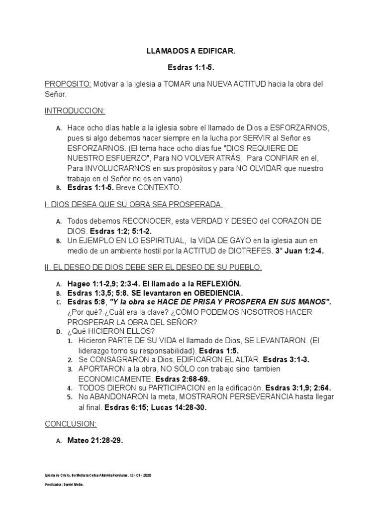Llamados A Edificar. | PDF | Biblia | Textos Religiosos