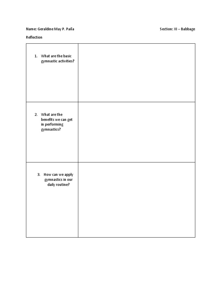 Reflection Gymnastics | PDF