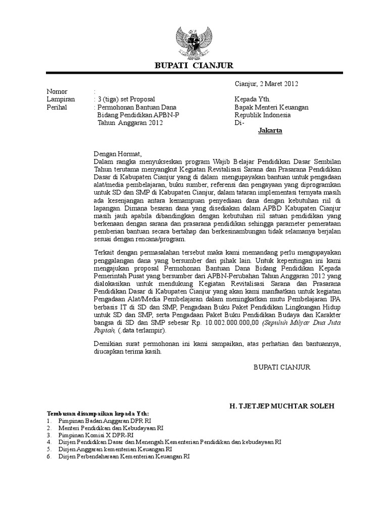 Surat Pengantar Bupati | PDF