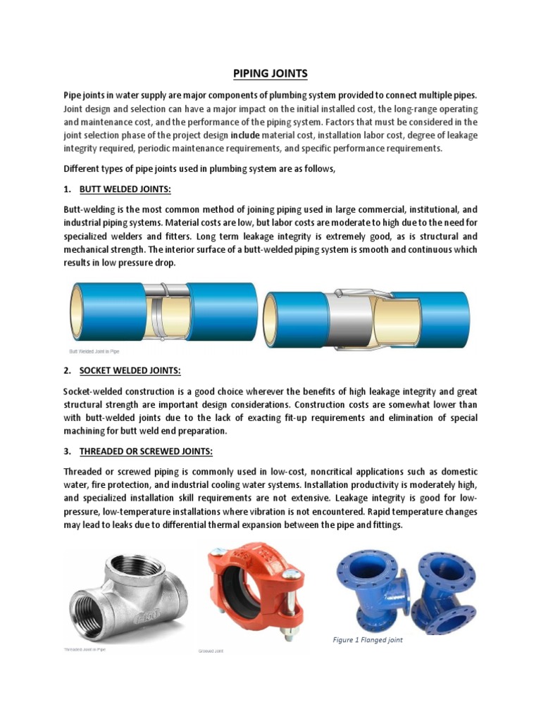 Piping Joints | PDF | Pipe (Fluid Conveyance) | Plumbing