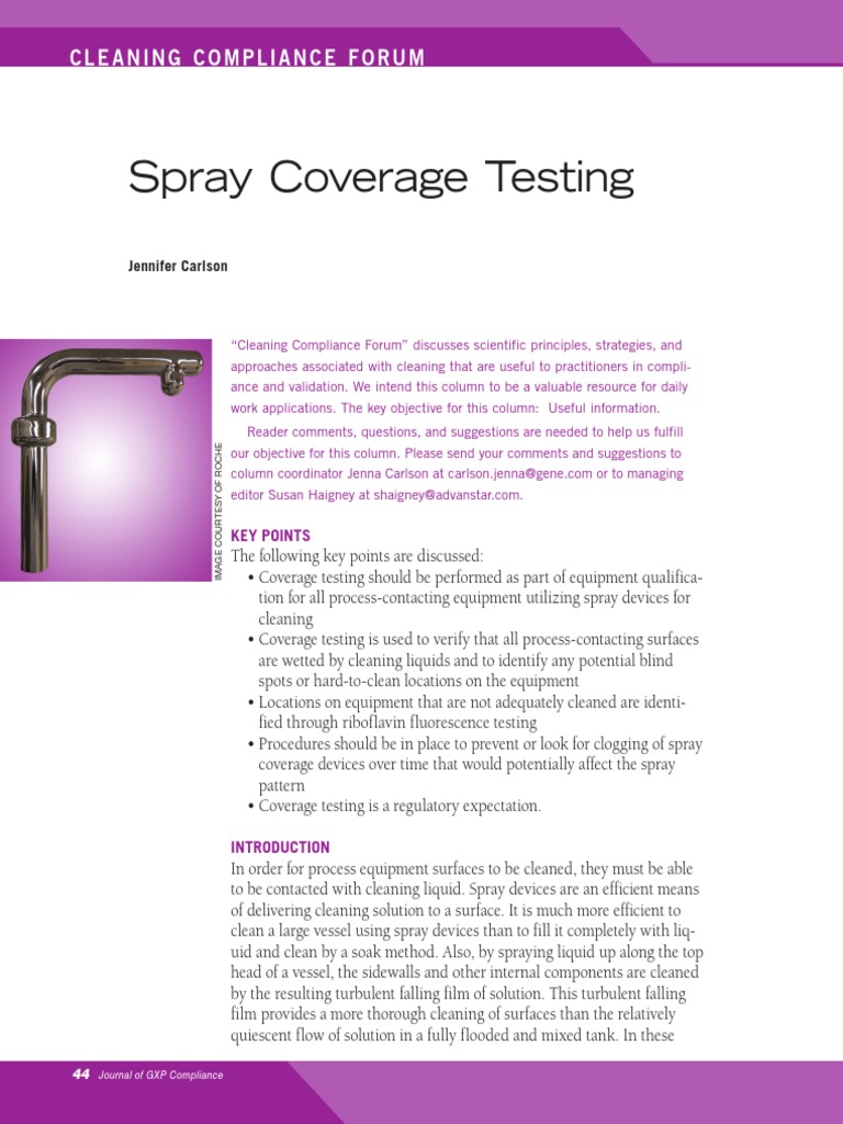Spray Coverage Testing | PDF | Verification And Validation | Food And ...