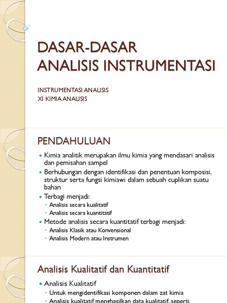 1 Dasar-Dasar Analisis Instrumen | PDF