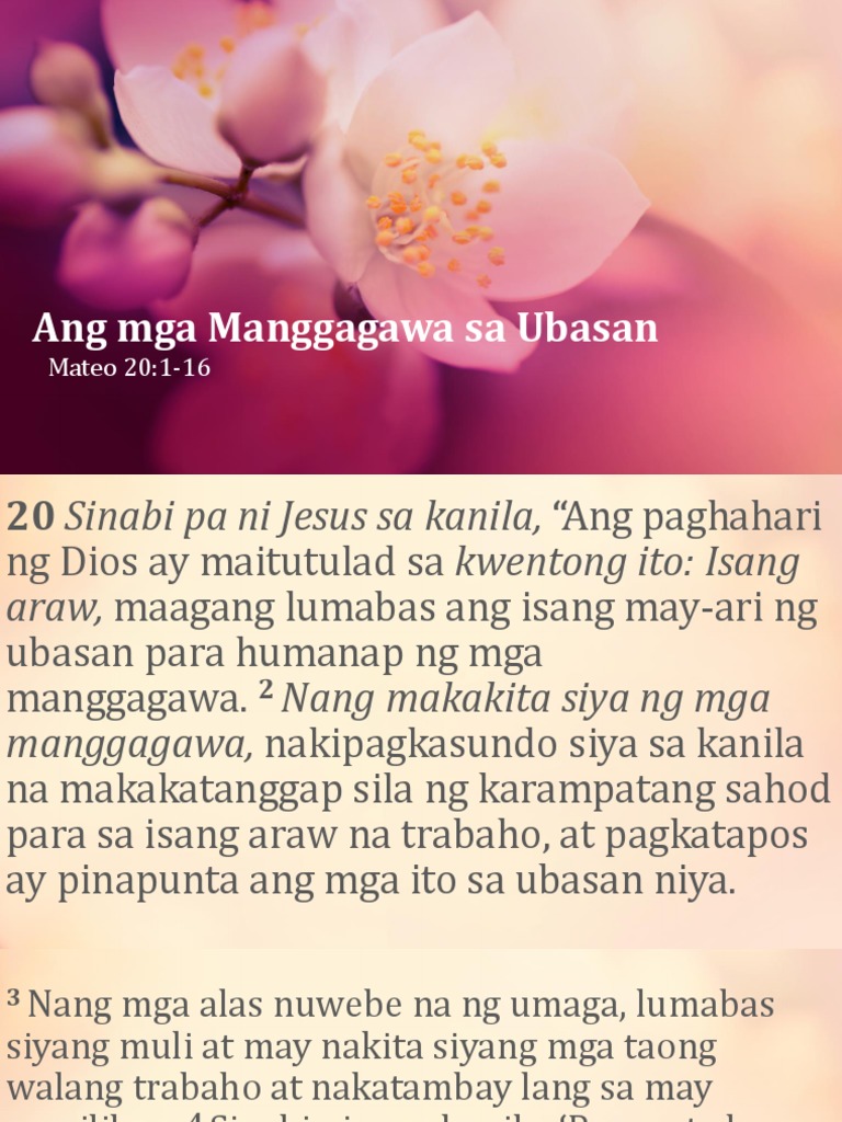 Ang Mga Manggagawa Sa Ubasan | PDF