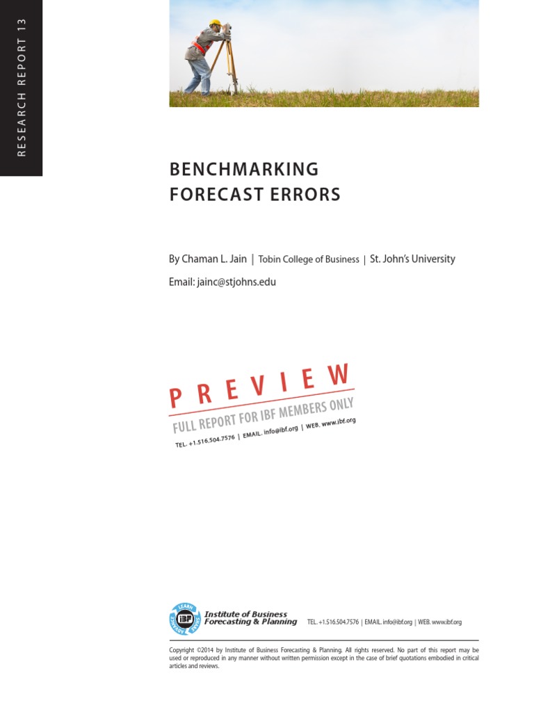 Benchmarking Forecast Errors | PDF | Forecasting | Benchmarking