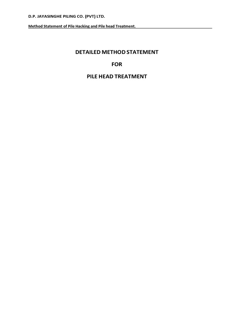 MS For Bored Pile Hacking and Pile Head Treatment Revised | PDF | Deep ...