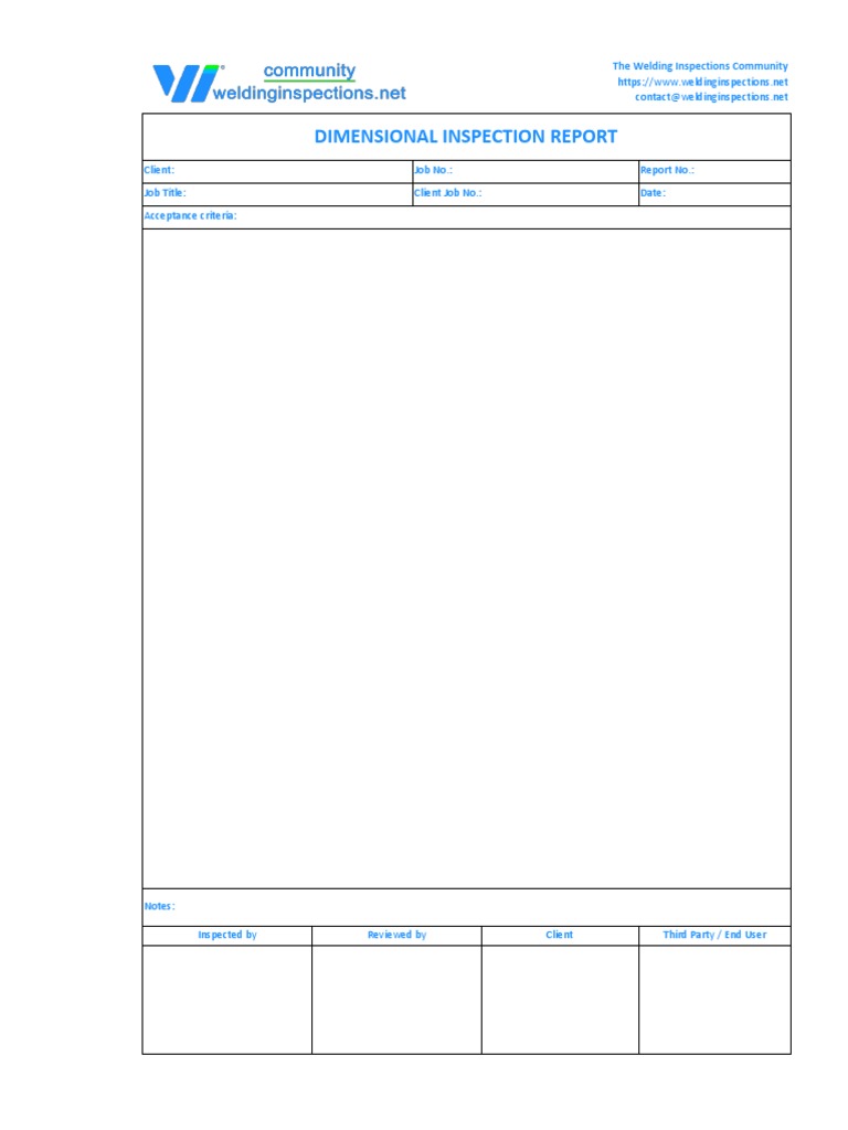 Dimensional Inspection Report Template | PDF