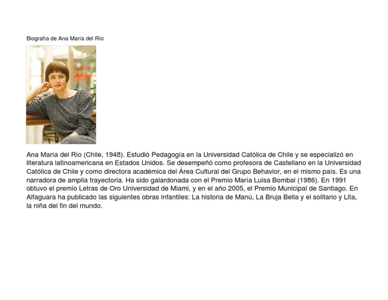 Biografia de Ana Maria Del Rio | PDF