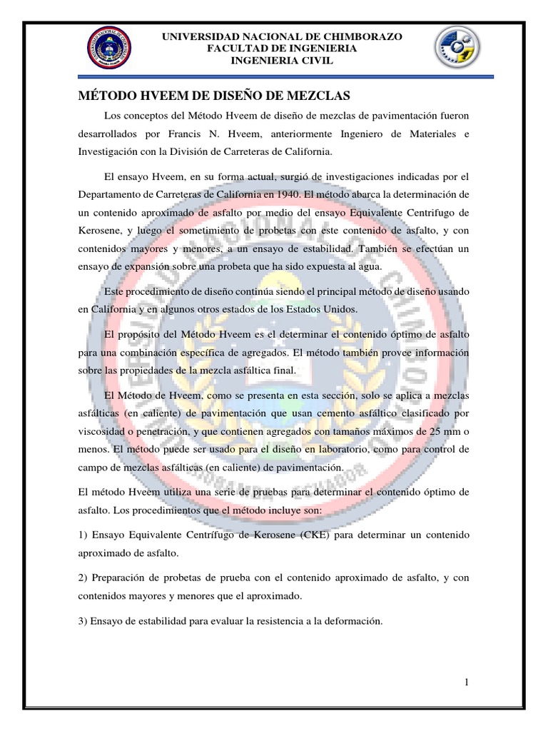 Método Hveem de Diseño de Mezclas | PDF | Aluminio | Presión