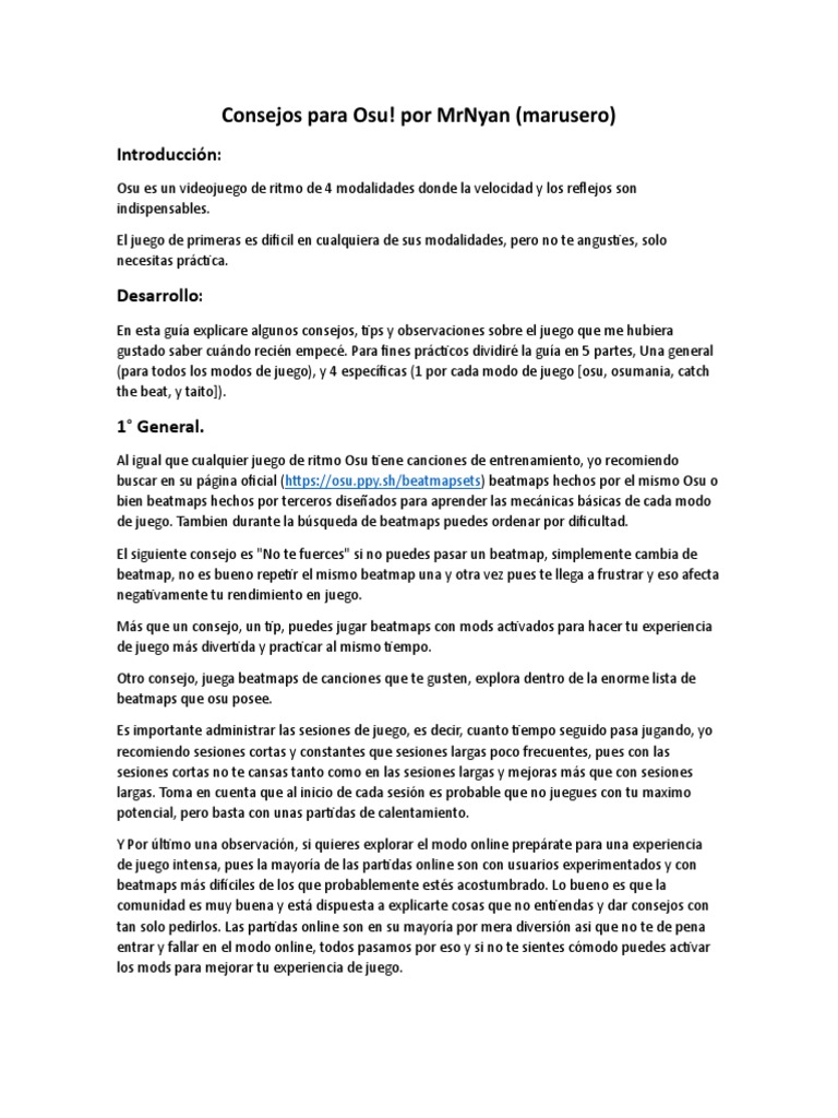 Guia para Osu! | PDF | Informática y tecnología de la información | Ocio