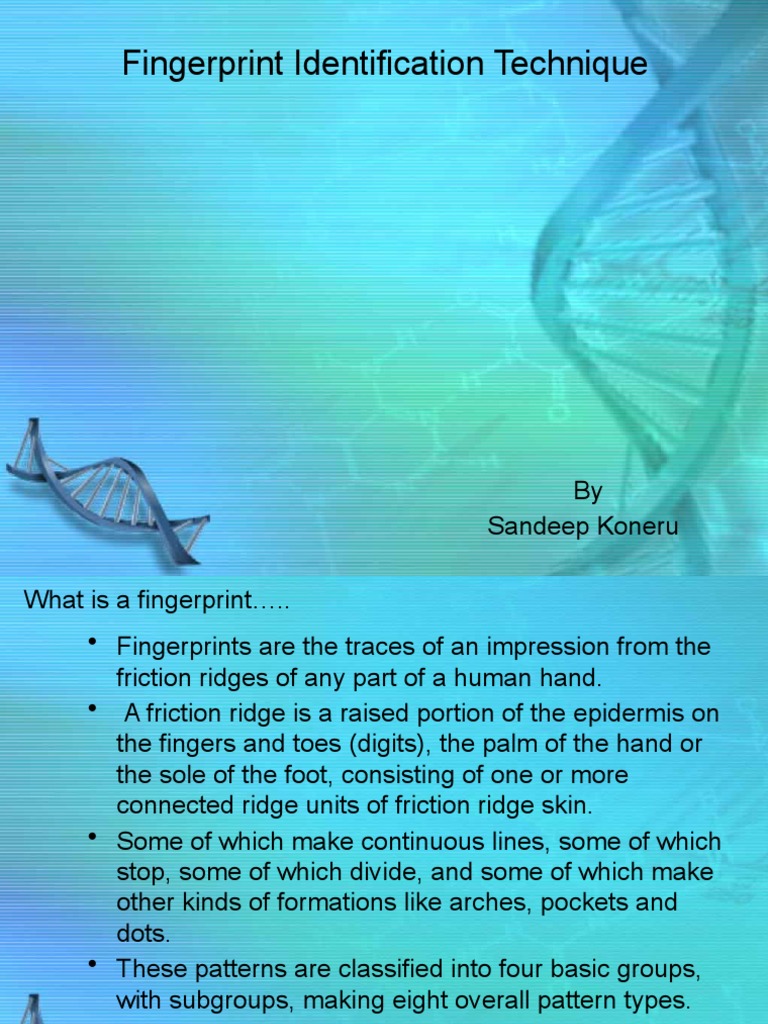 Fingerprint Identification Technique | PDF | Fingerprint | Chemistry
