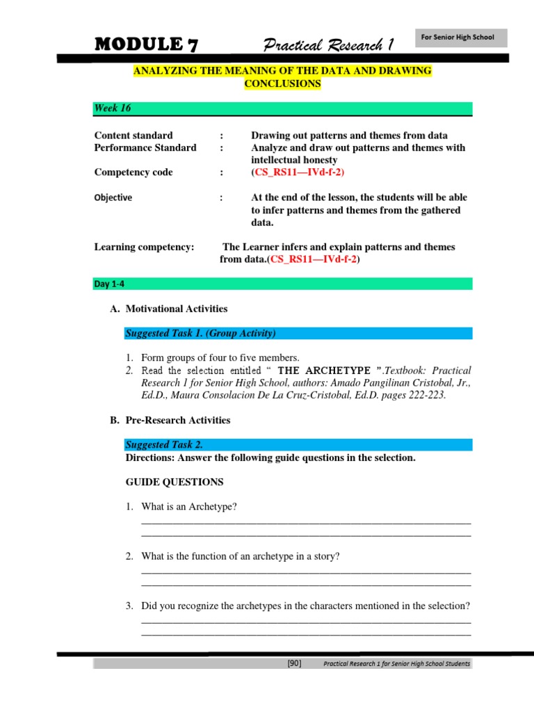 Practical Research Module 7 | PDF | Qualitative Research | Data Analysis