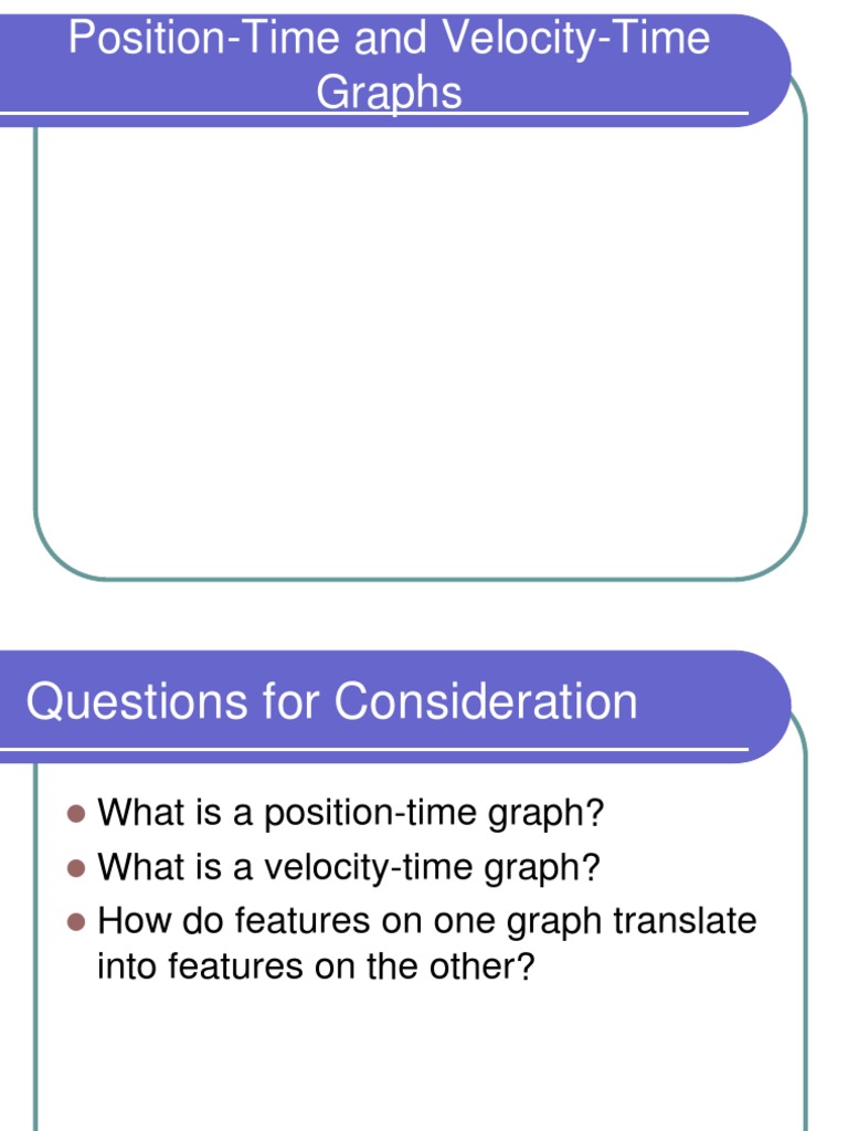 Position-Time and Velocity-Time Graphs | PDF | Velocity | Acceleration