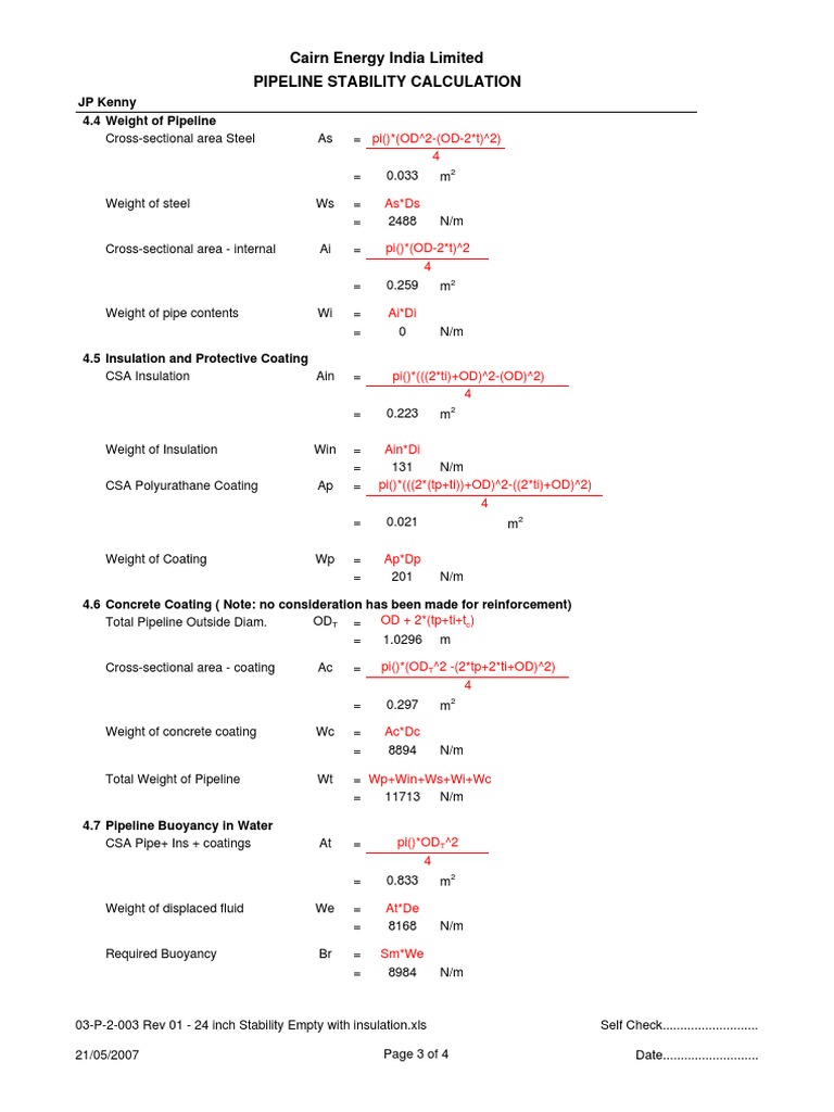 Pipeline Buoyancy Stability Analysis | PDF | Buoyancy | Building ...