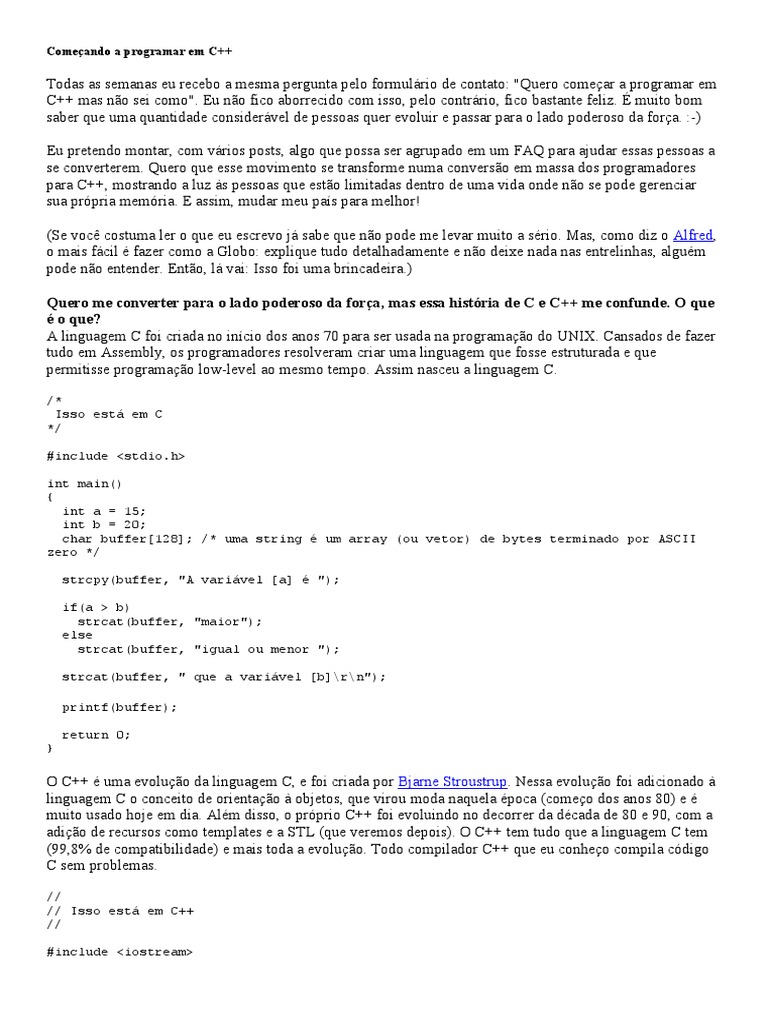 Começando A Programar em C | PDF | C ++ | Microsoft Windows