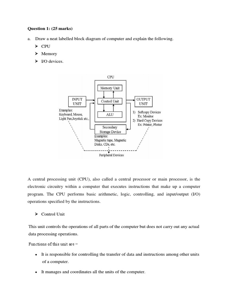 CP Assignment | PDF | Input/Output | Central Processing Unit