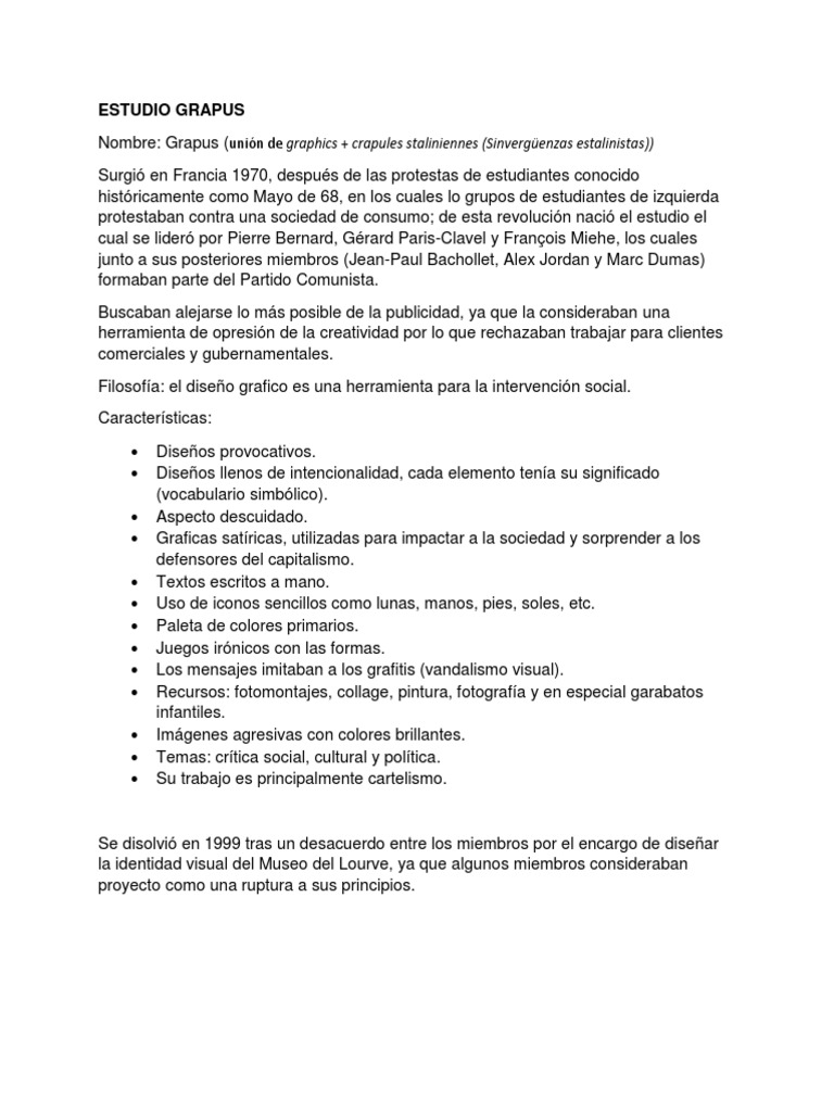 Historia y Filosofía del Estudio Grapus | PDF | Ciencias sociales ...
