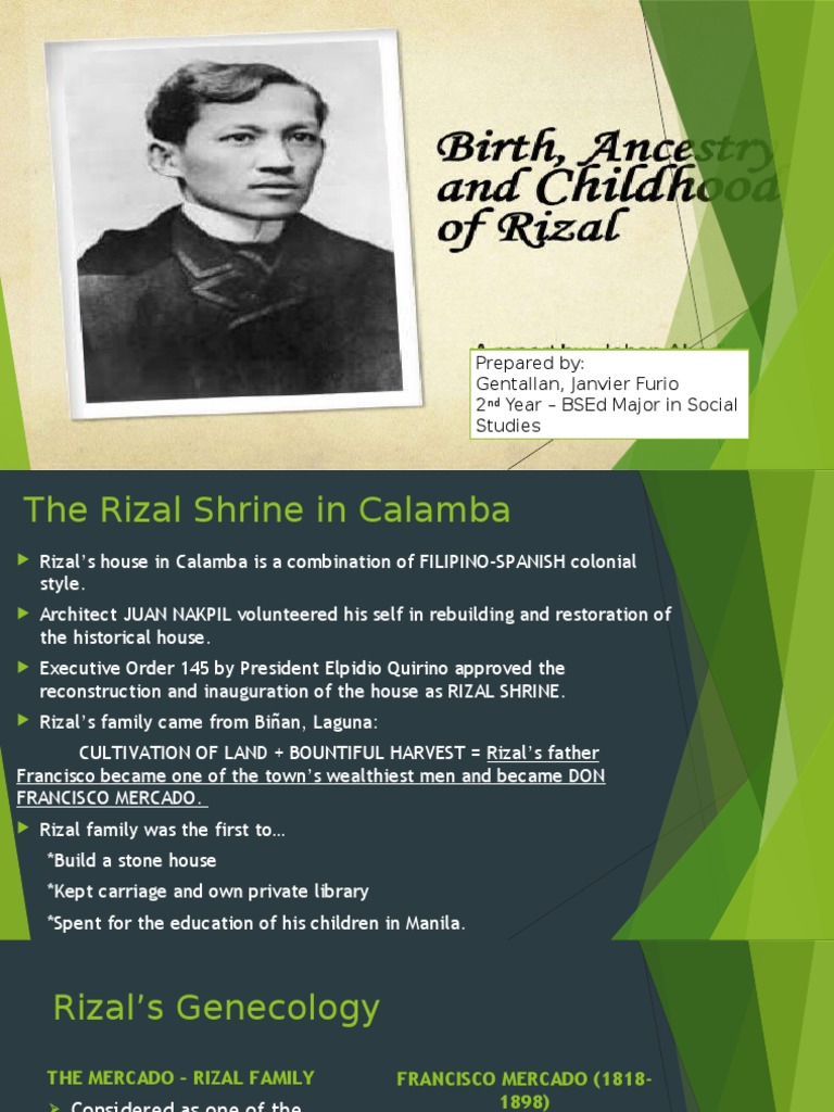 RIZAL'S ANCESTRY, BIRTH and CHILDHOOD YEARS | PDF | Philippines