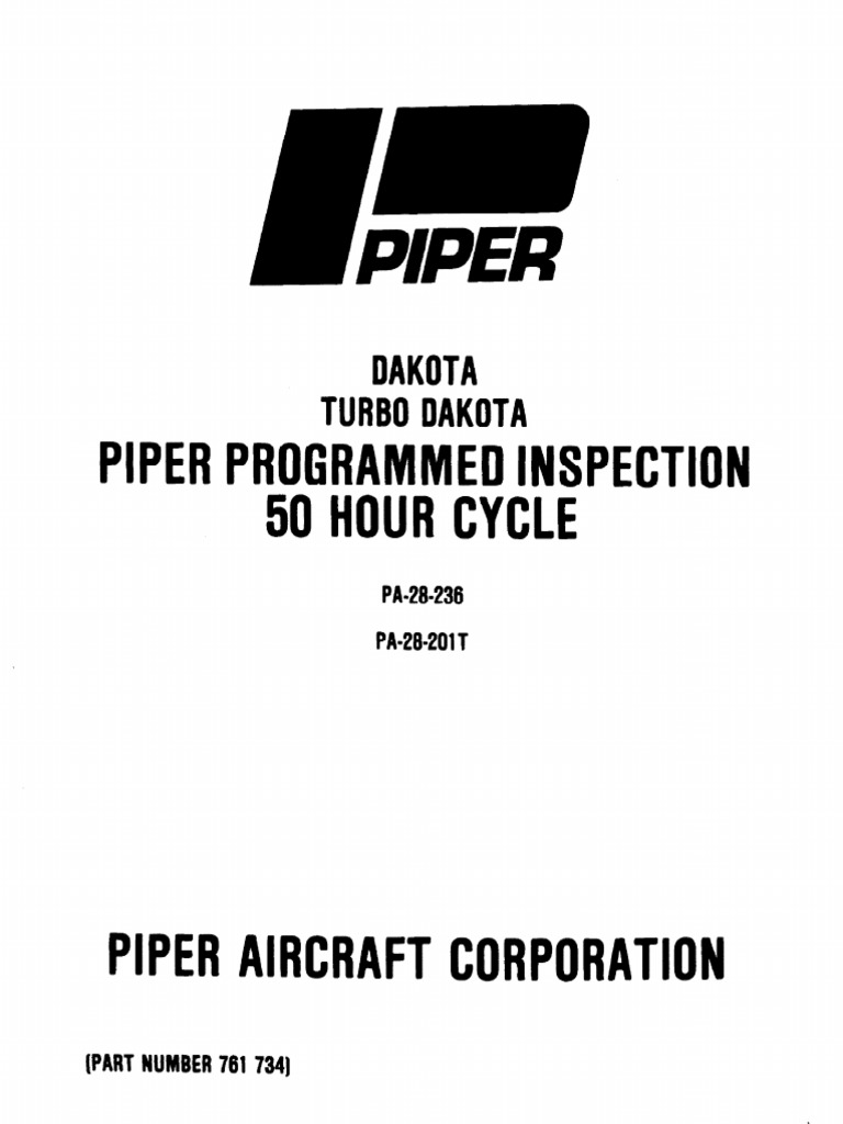 PA28-236,201T 50 Hour Inspection Manual | PDF | Carburetor | Motor Oil