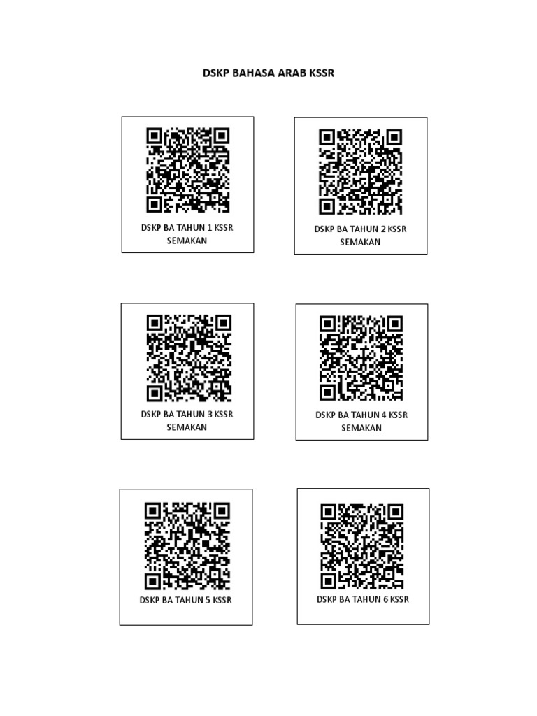 QR Code DSKP Ba KSSR | PDF
