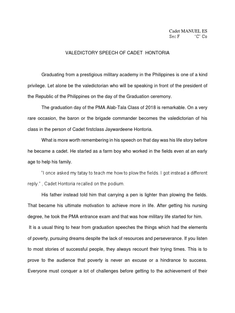 Valedictory-Speech Edited | PDF