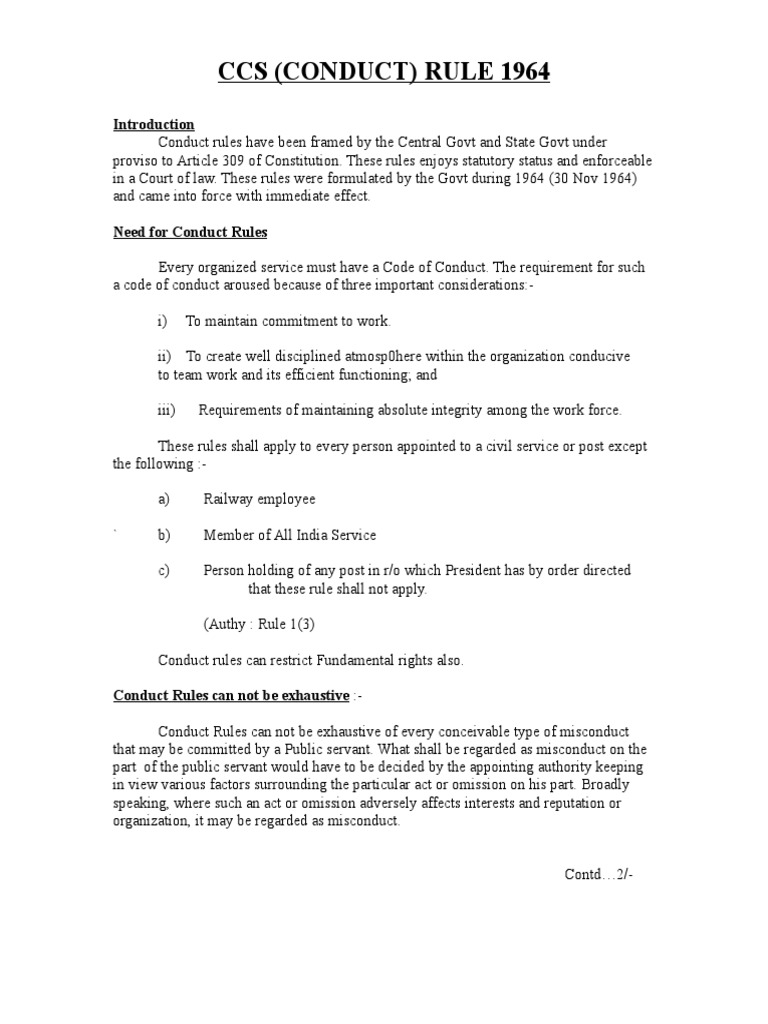 CCS Conduct Rules | PDF | Sexual Harassment | Civil Service