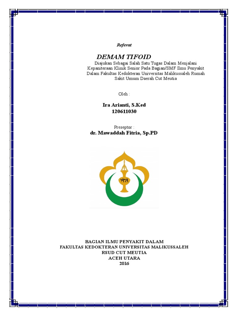 Refrat PD Demam Thypoid | PDF
