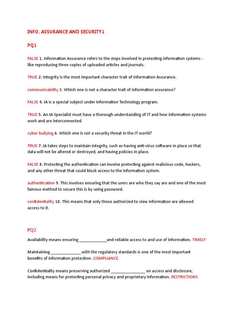 Info Assurance And Security1 Pdf Computer Security Security