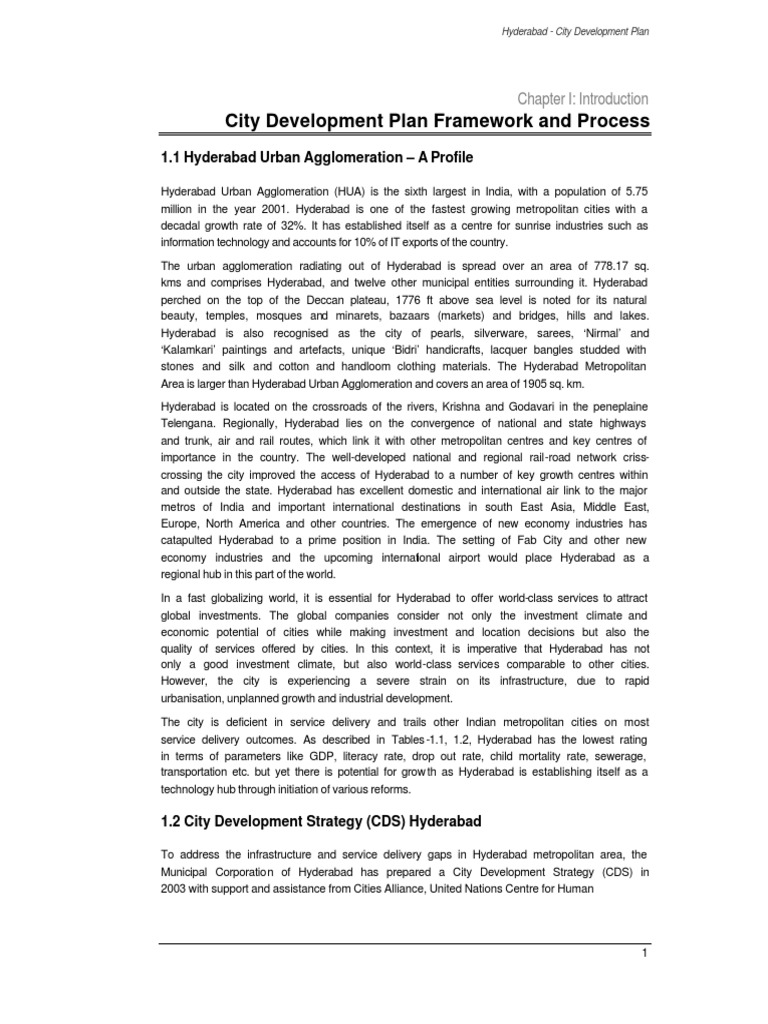 Hyderabad - City Development Plan Chapter PDF | PDF | Economic ...
