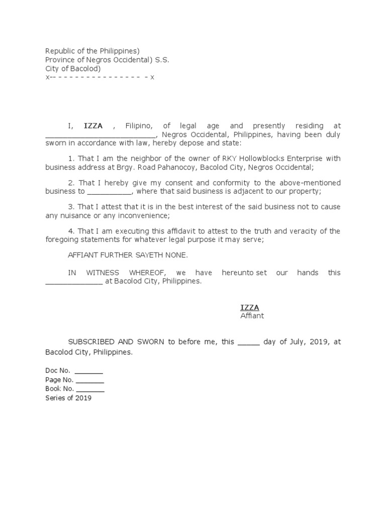 Affidavit of Conformity | PDF | Law