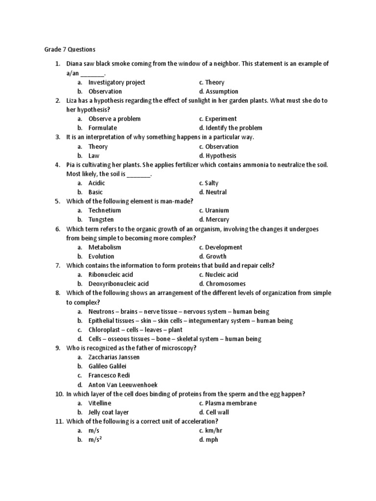 Science Entrance Exam | PDF | Proton | Carbon