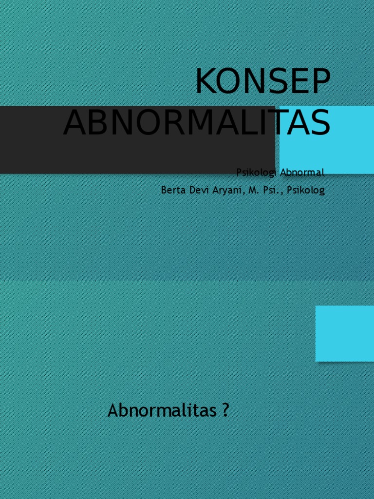 Definisi dan Dimensi Abnormalitas | PDF