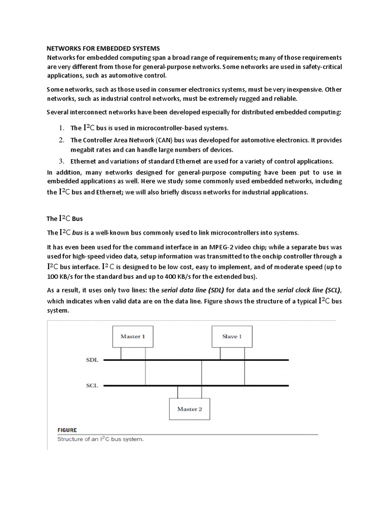 Networks For Embedded Systems I2C Bus | PDF | Information And Communications Technology ...