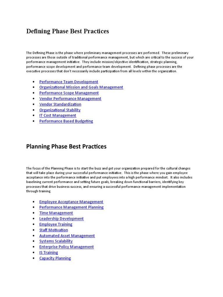 35 Best Practices | PDF | Performance Indicator | Goal