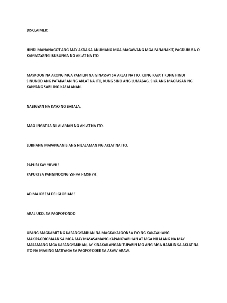 DISCLAIMER | PDF