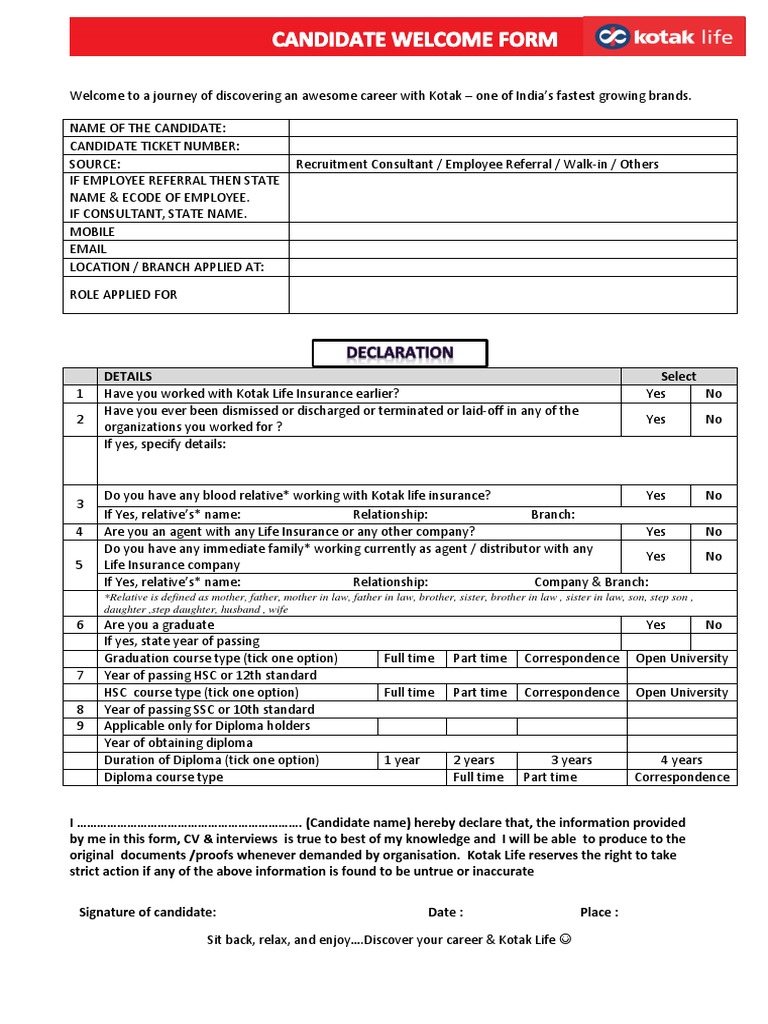 Candidate Welcome Form With Ticket Number - Logo | PDF | Business